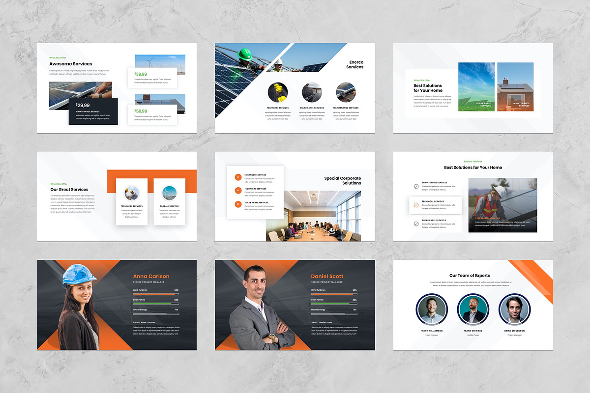 Wind & Solar Energy Google Slides, a Presentation Template by Graphue