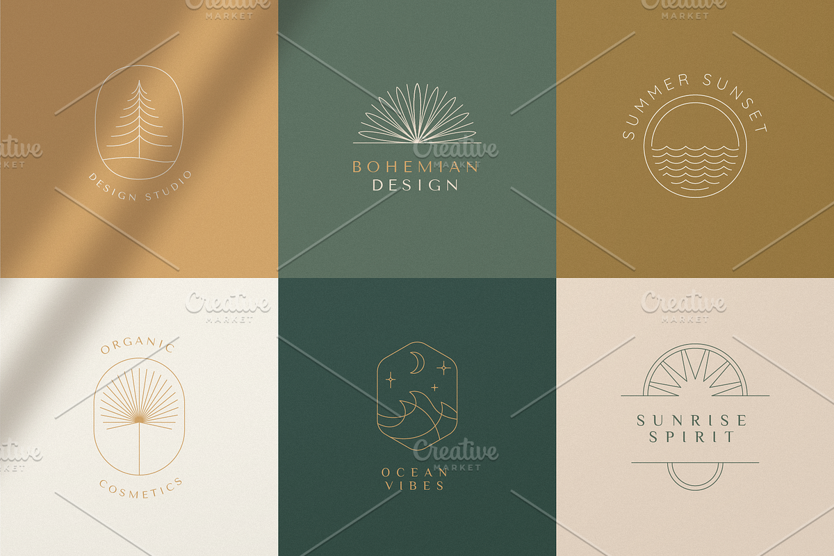 Abstract boho logos and frames, an Object Graphic by venimo