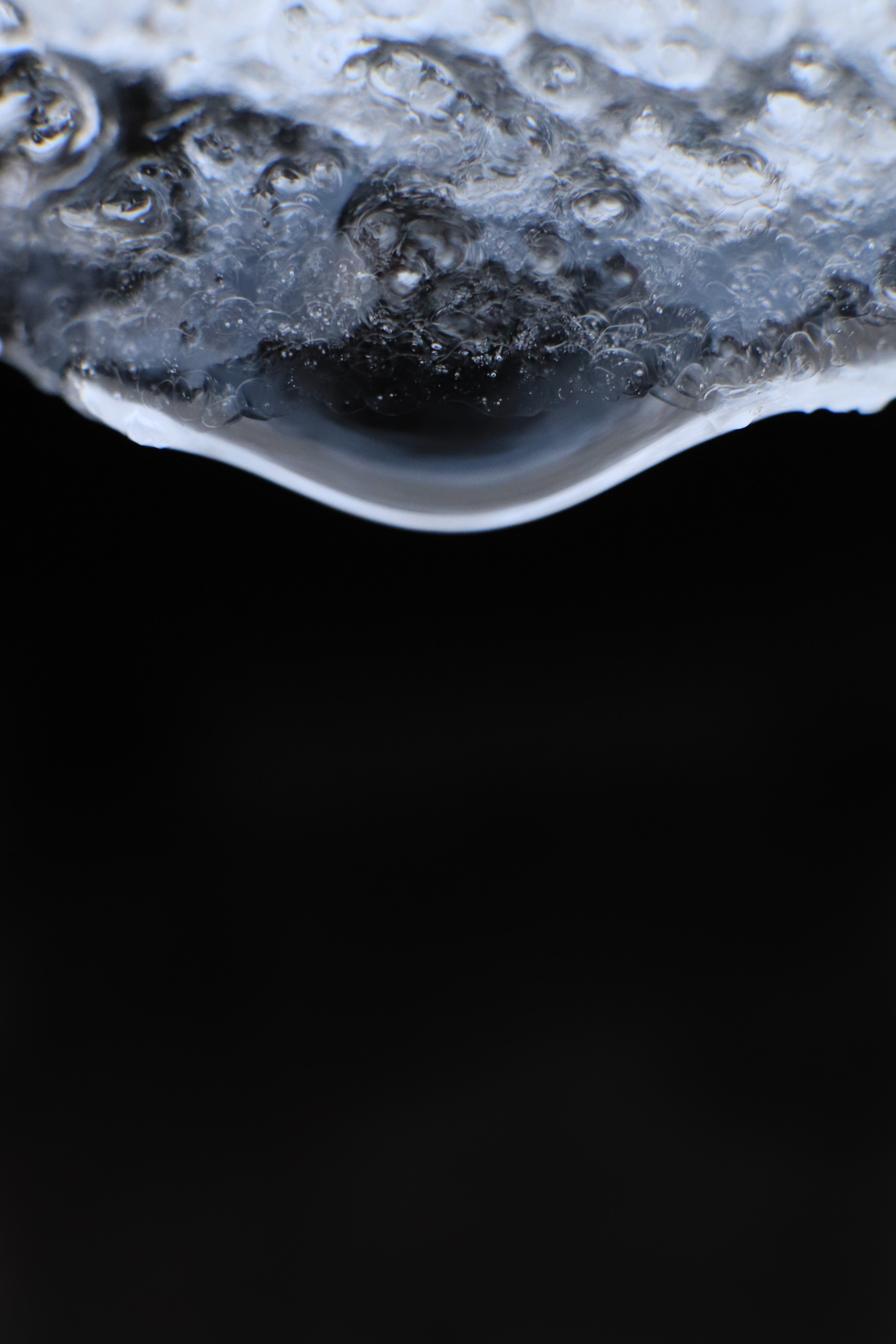 Handing down water drop from ice top featuring cold, transparent, and ...