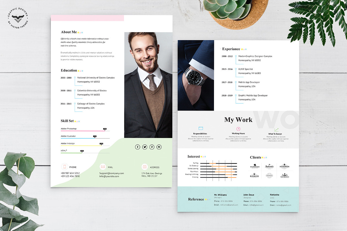 Graphic Designer CV Template, a Resume Template by VictorThemes