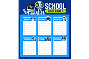 School timetable with robots, an Education Illustration by Vector Tradition