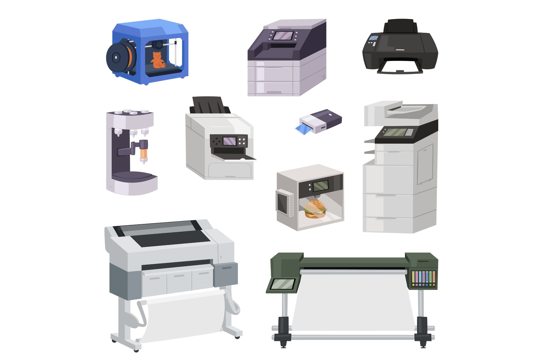 Printer vector print machine, an Object Illustration by RocketArt