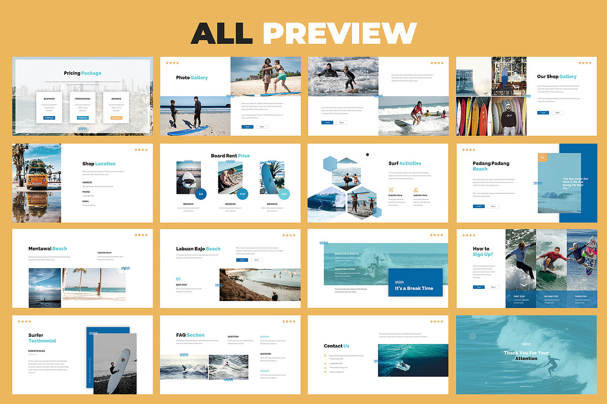 Surfing Keynote Presentation, a Presentation Template by Giant Design