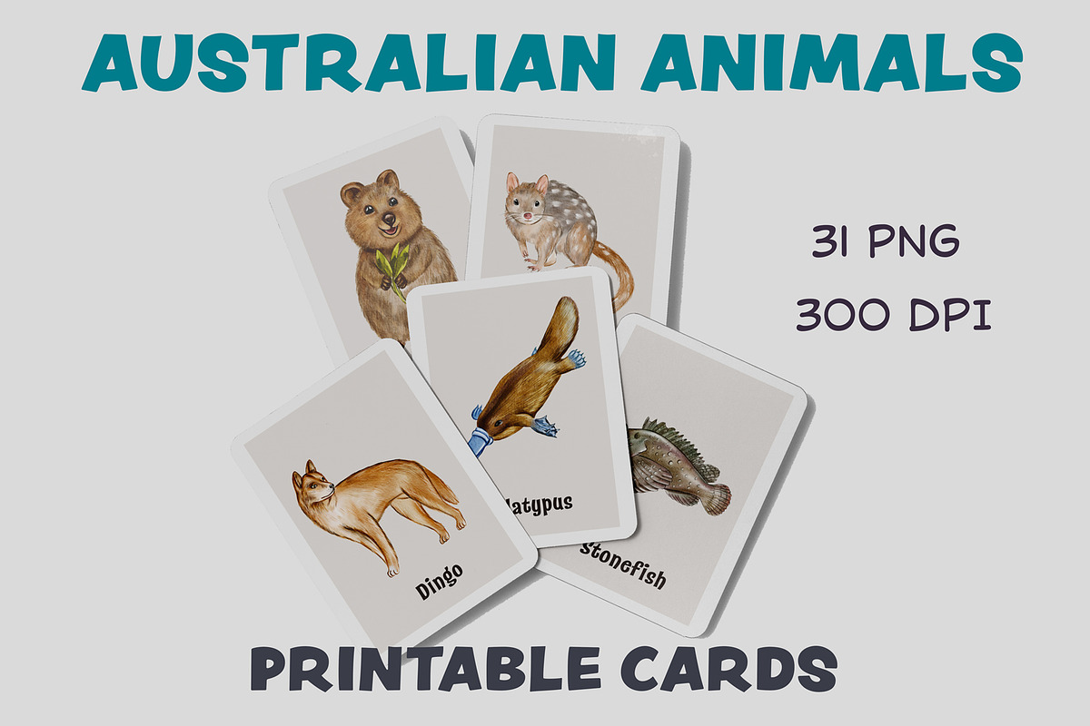 AUSTRALIAN ANIMALS printable cards