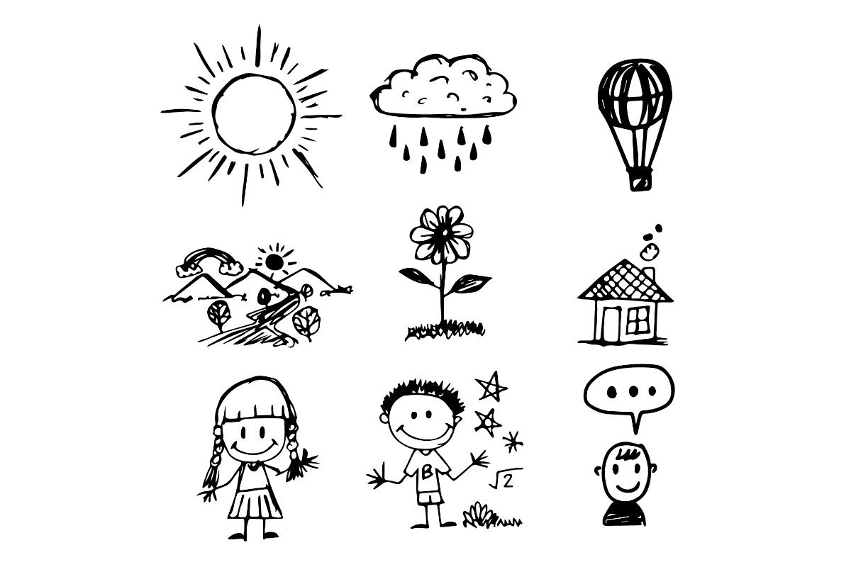 6+ Children Hand Draw Doodle SVG | Icons ~ Creative Market