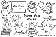 Doodle Owls ClipArt, an Illustration by PassionPNGcreation | Creative ...