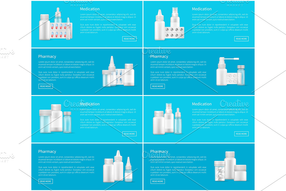 Pharmacy Web Posters Set Nasal Spray, an Object Graphic by robuart ...