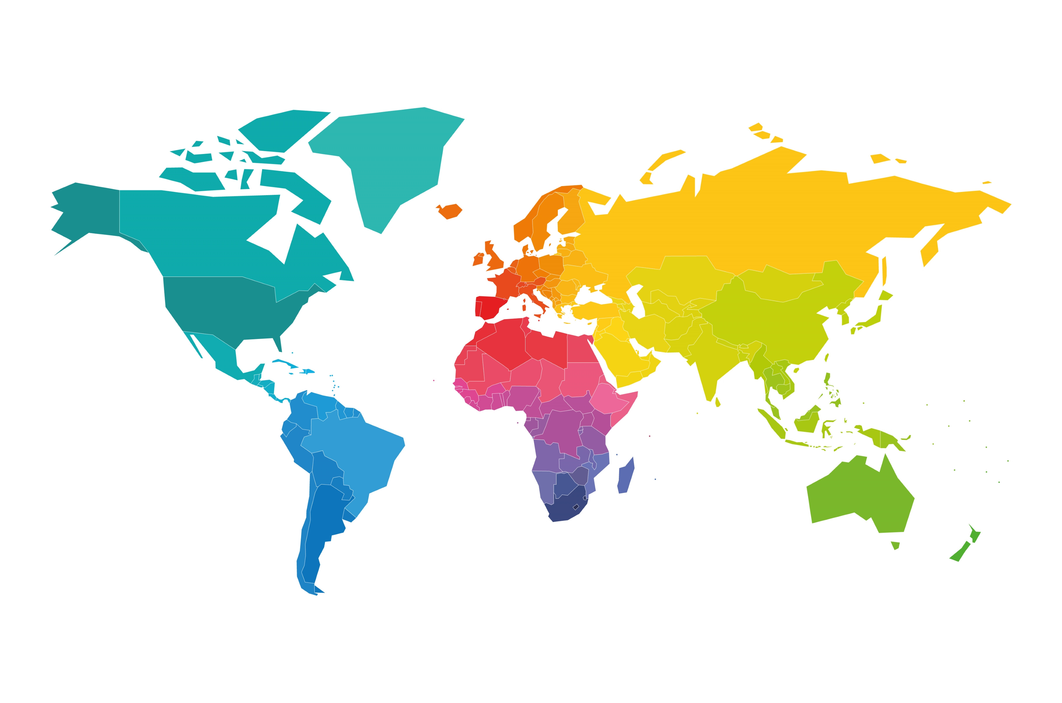 Colorful World Map, an Illustration by pytyczech | Creative Market