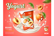 Realistic yogurt poster. Milk | Food Illustrations ~ Creative Market