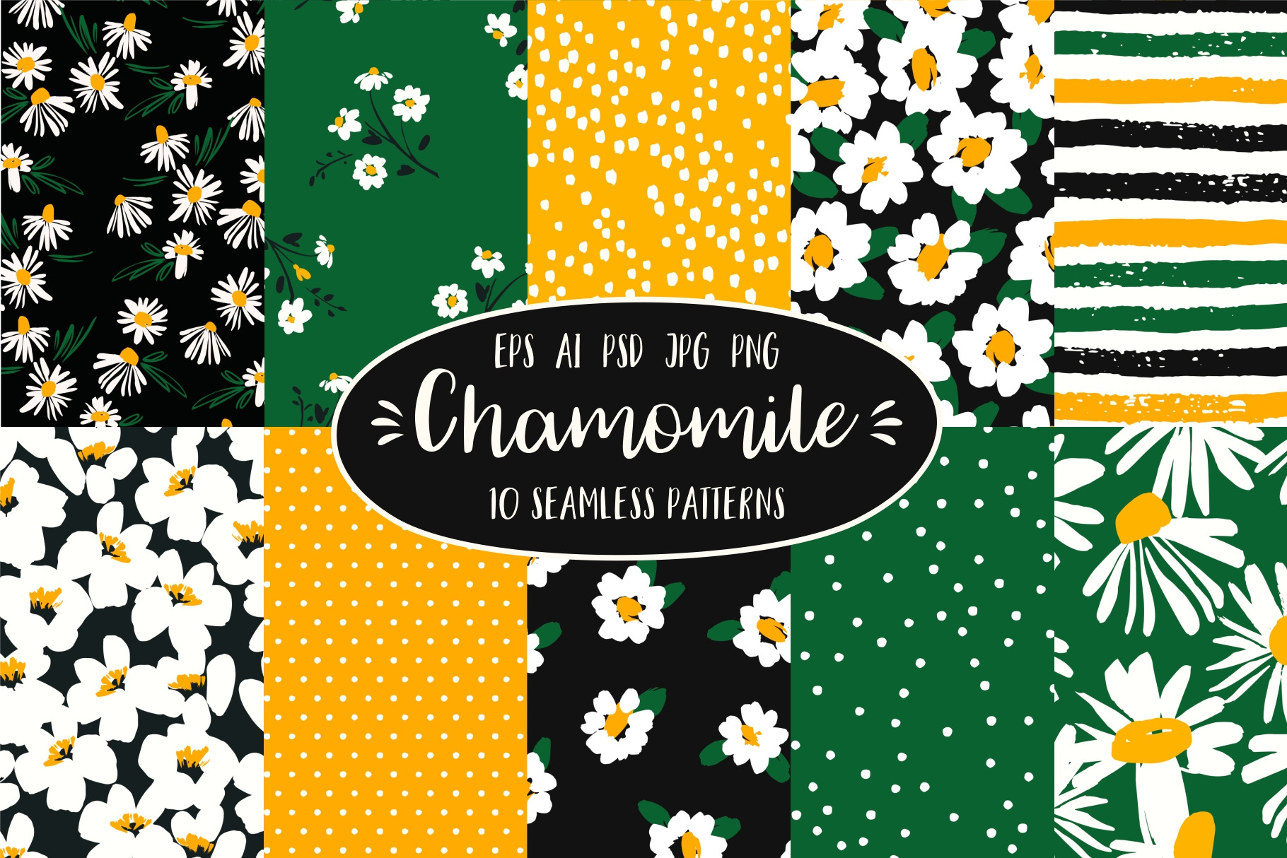 Chamomile. 10 seamless patterns, a Pattern Graphic by Nadia Grapes