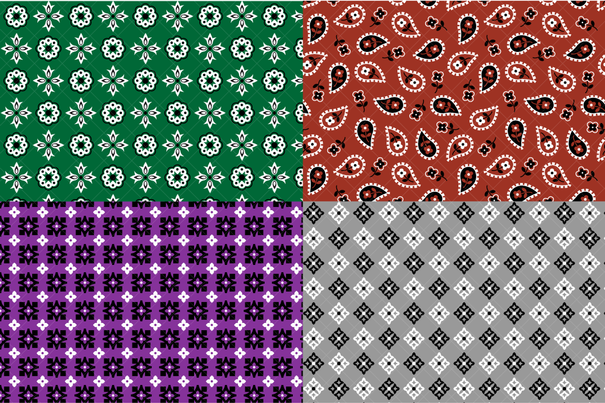 Seamless Bandana Patterns, a Pattern Graphic by Melissa Held Designs