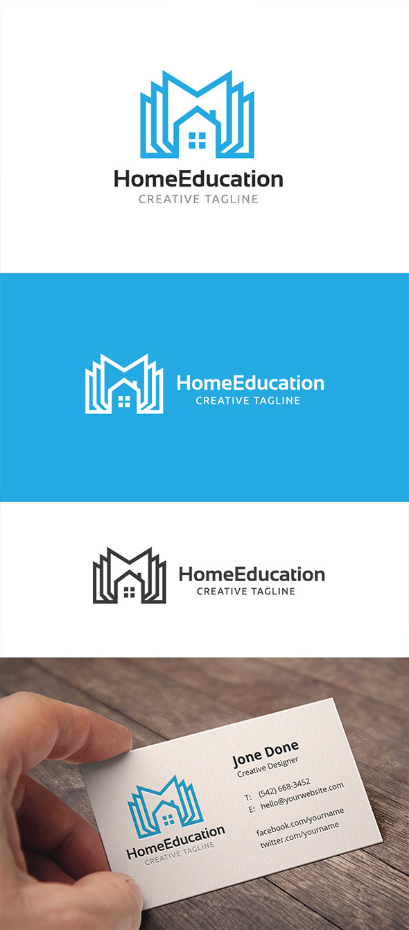 Home education logo, a Branding & Logo Template by Vectorwins Premium Shop