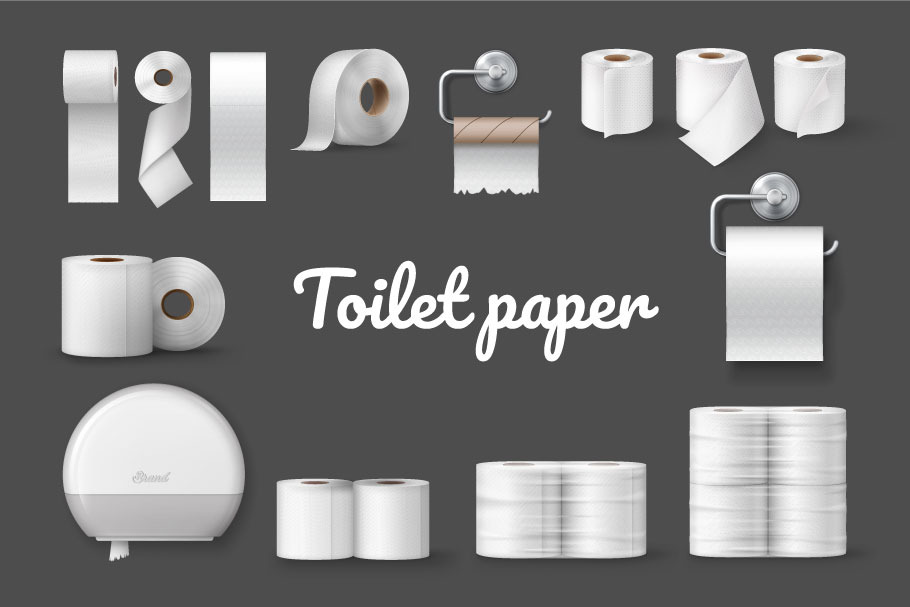Vector Toilet Paper Set | Graphic Objects ~ Creative Market