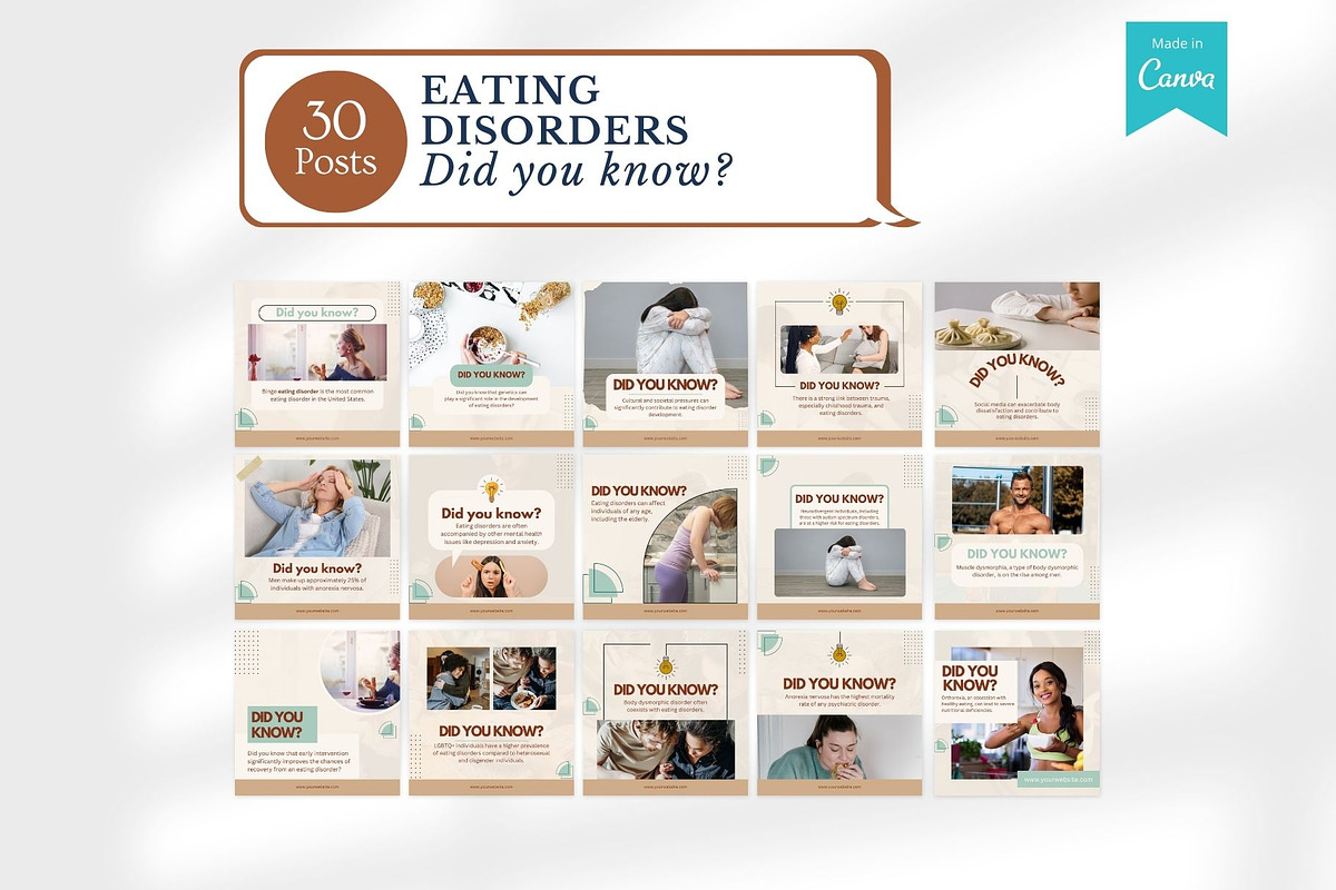 200 Eating Disorders Canva Templates, a Social Media Template by Viral ...