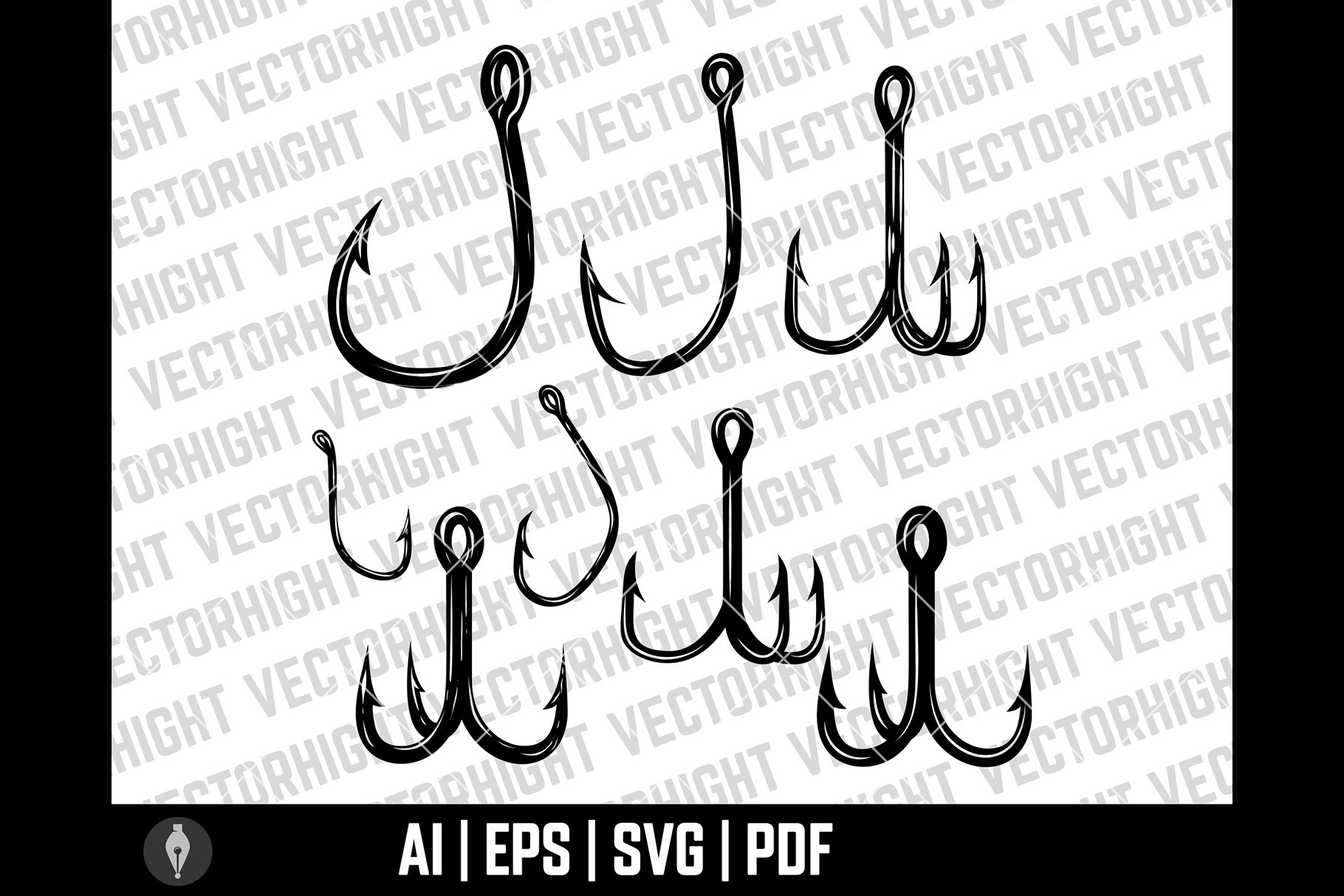Fishing Hook SVG, Hook Shape Ai, Eps, an Object Graphic by Vectorhight