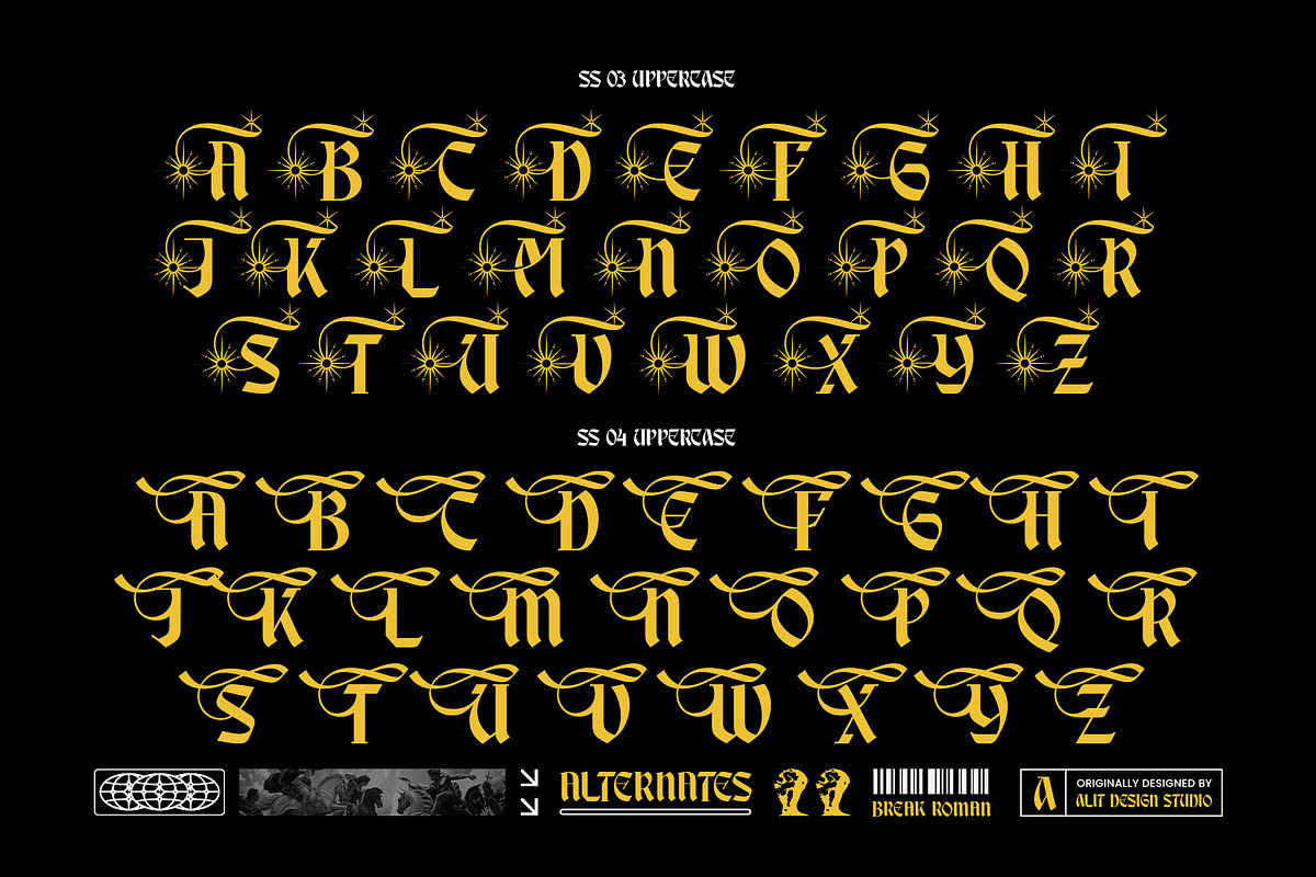 Break Roman Typeface, a Blackletter Font by alit design | Creative Market