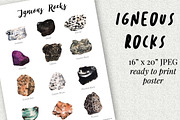 Watercolor Igneous Rocks Poster | Education Illustrations ~ Creative Market