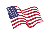 American waving flag vector, an Icon by Viktorijareut
