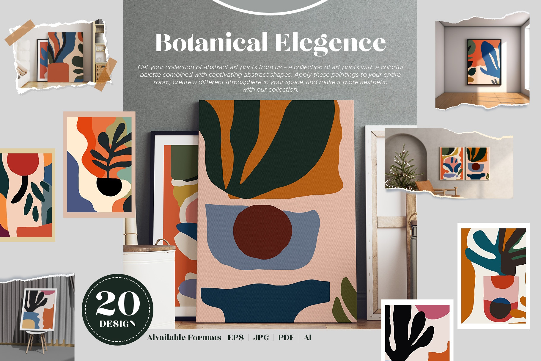 Abstract Contemporary Floral Art, a Decorative Illustration by Vibrand ...