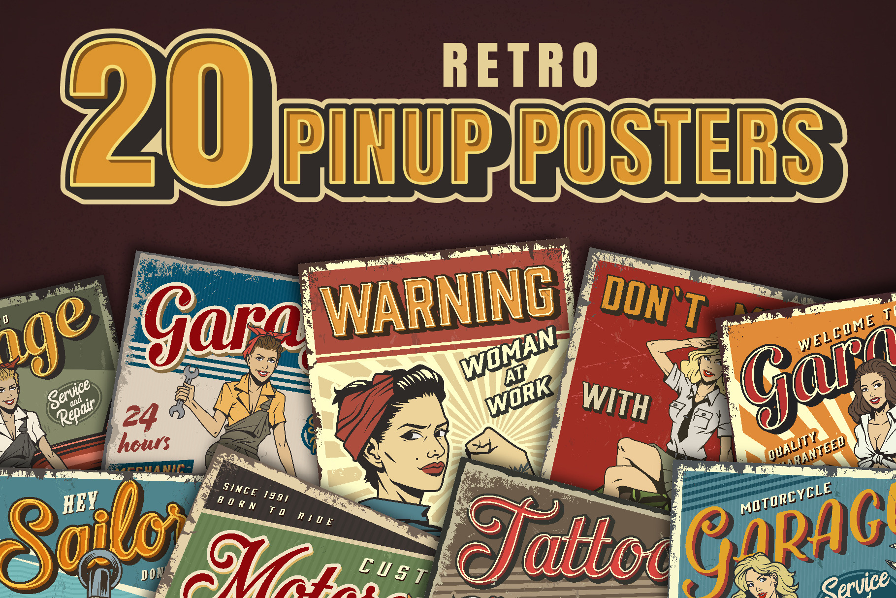 Pinup Retro Posters, a Person Illustration by DGIM studio