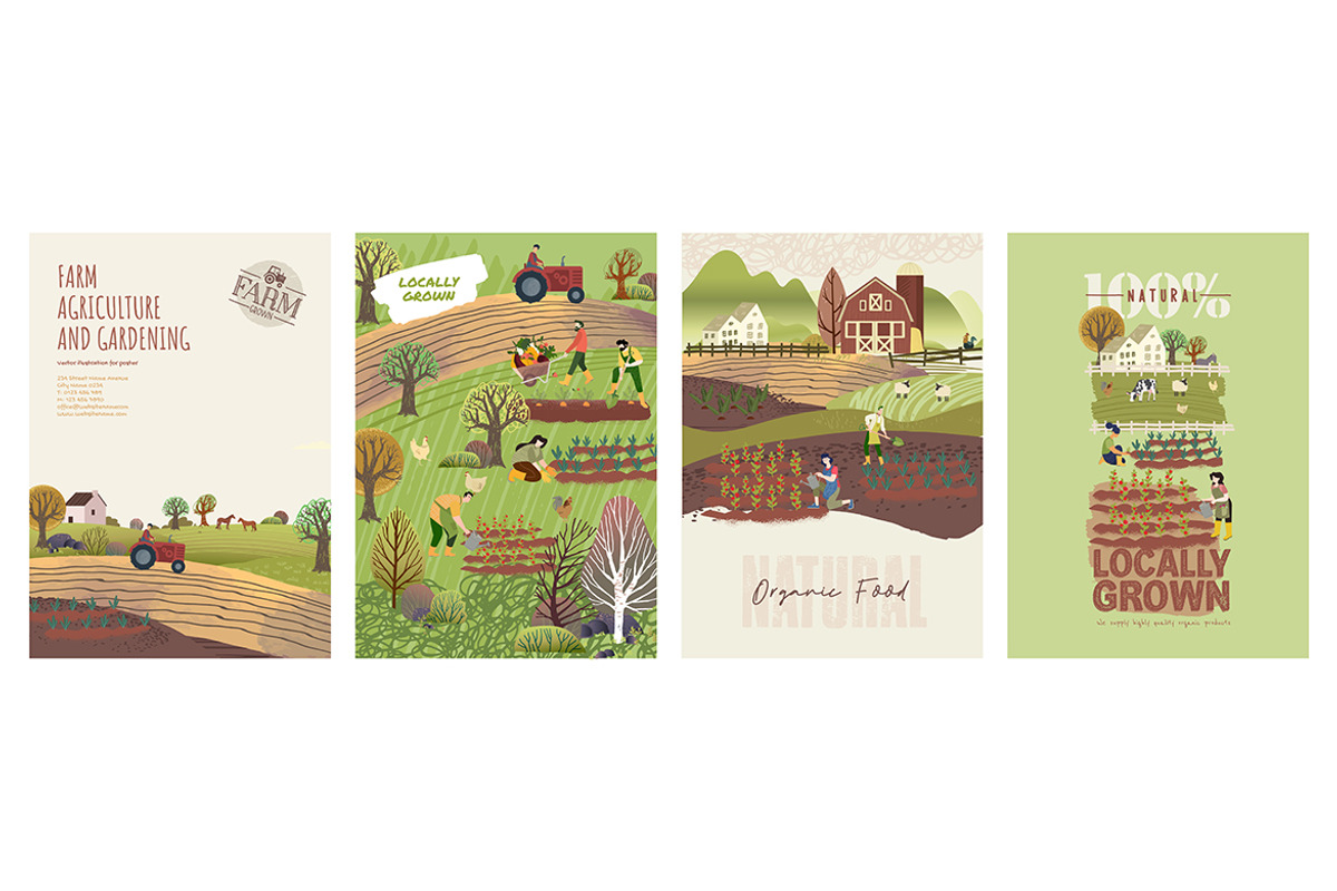 Organic Farming, an Animal Illustration by PureSolution | Creative Market