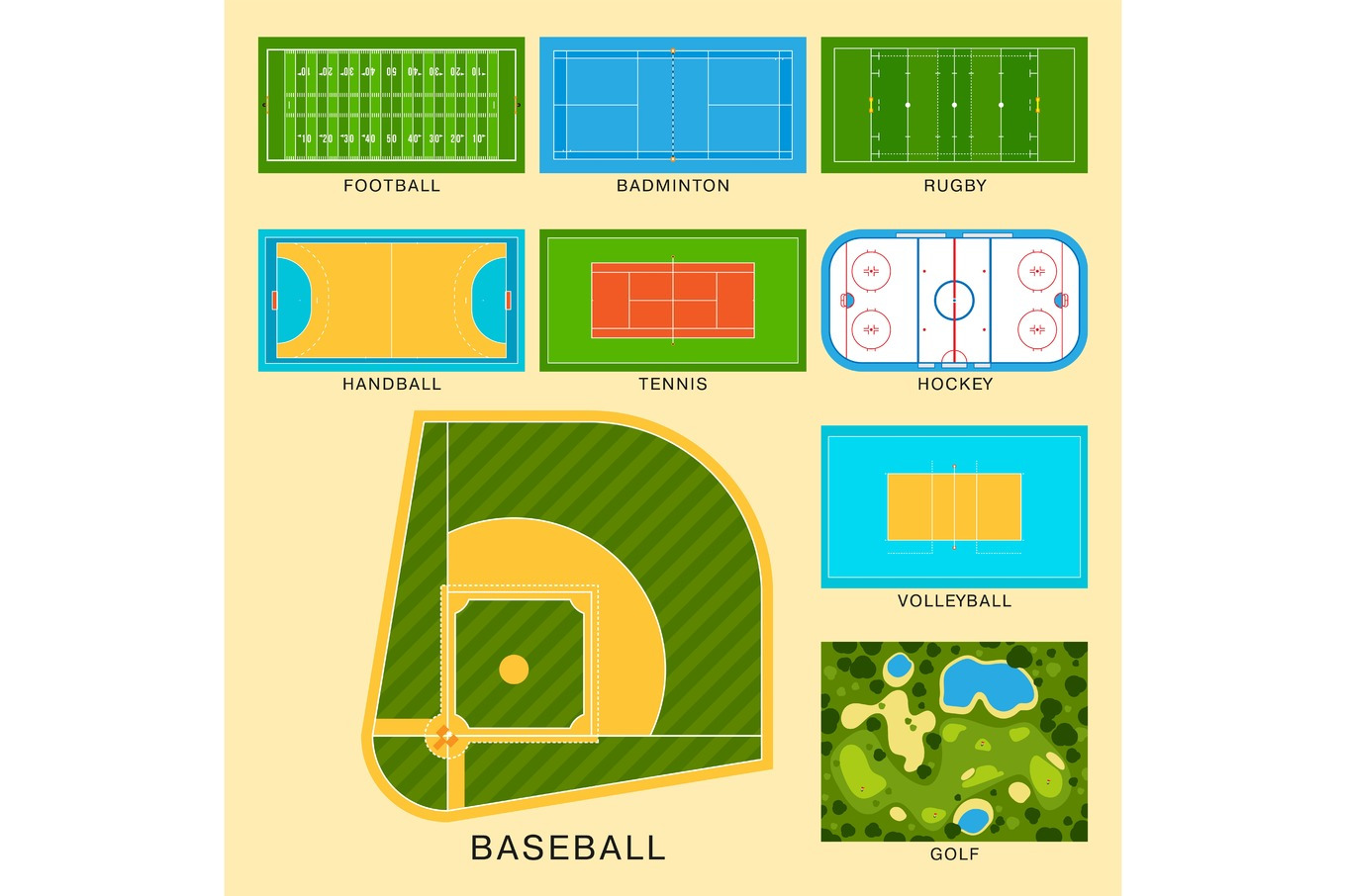 Sport game field vector ground line playground soccer green stadium ...