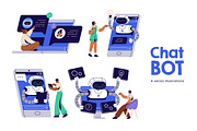 Communication with chat bot concept, a Person Illustration by Good Studio