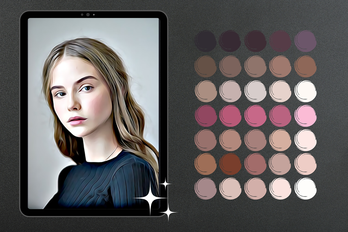 Porcelain Skin Tones Color Swatches AI