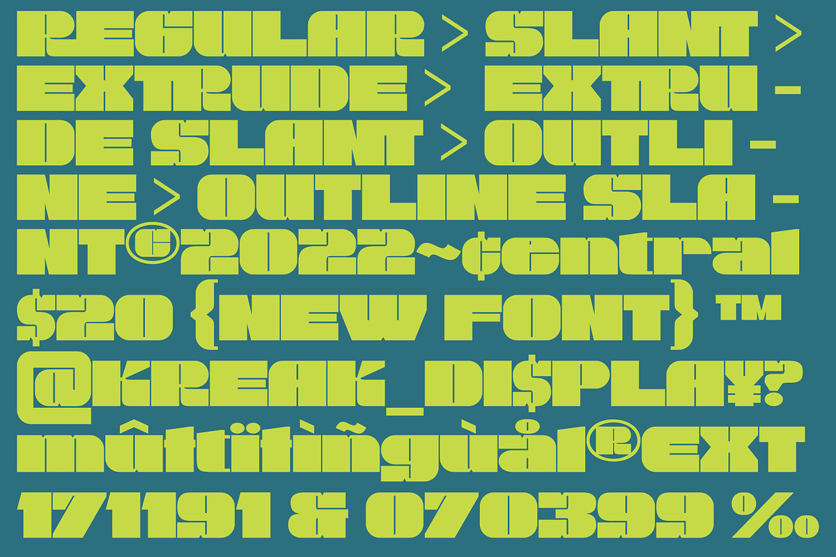 KREAK - BOLD DISPLAY FONT, a Symbol Font by tebaltipislab