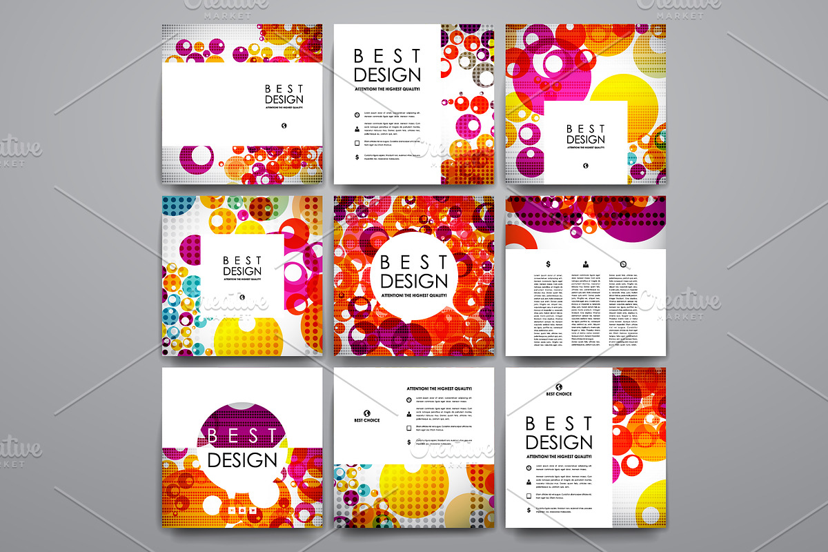 Colourful Card Templates, a Card Template by Palau | Creative Market