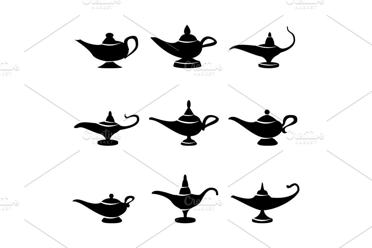 Aladdin lamp Vector. Set Icons, an Illustration by pikepicture ...