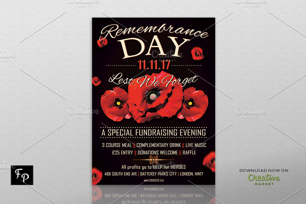 Remembrance Day Flyer, a Flyer Template by FlyerPig
