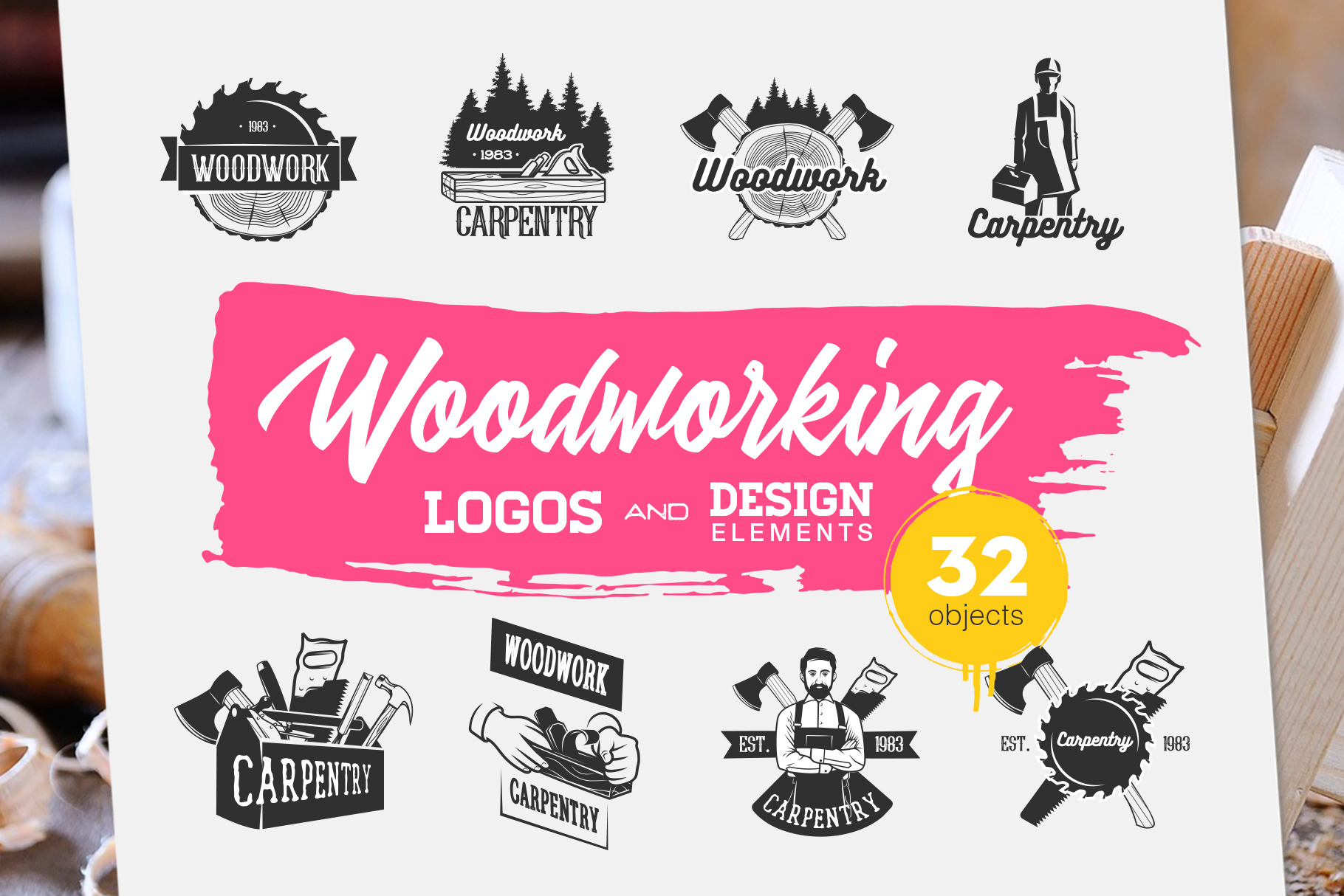 Woodworking, logos & design elements, a Branding & Logo Template by ...