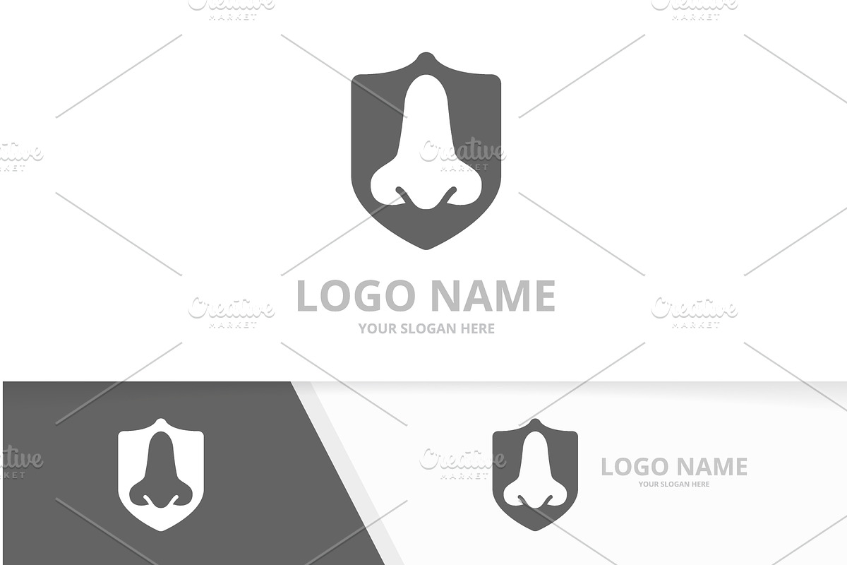Vector nose and shield logo, a Branding & Logo Template by GraphiShop ...