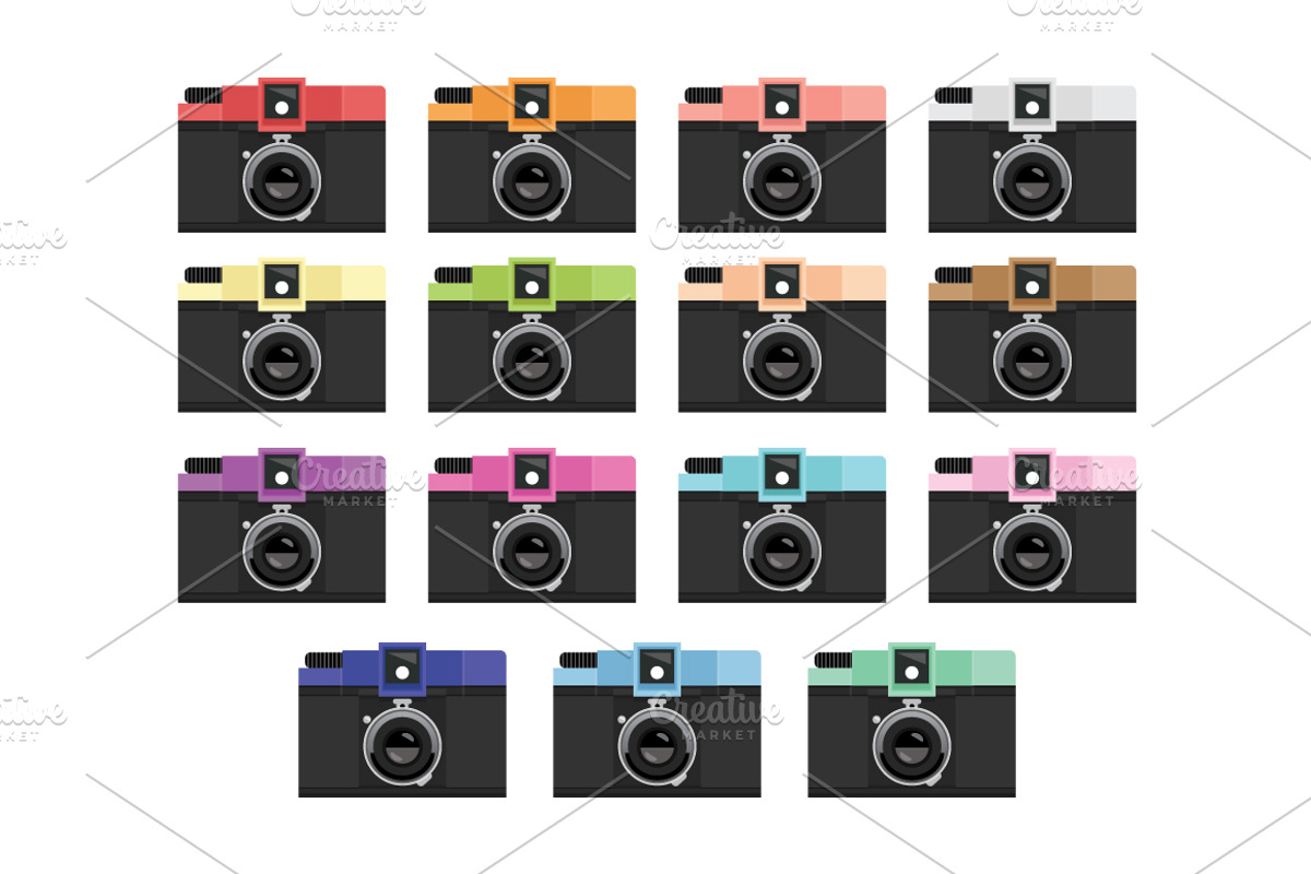 Retro Camera Clip Art Set, an Illustration by Running With Foxes