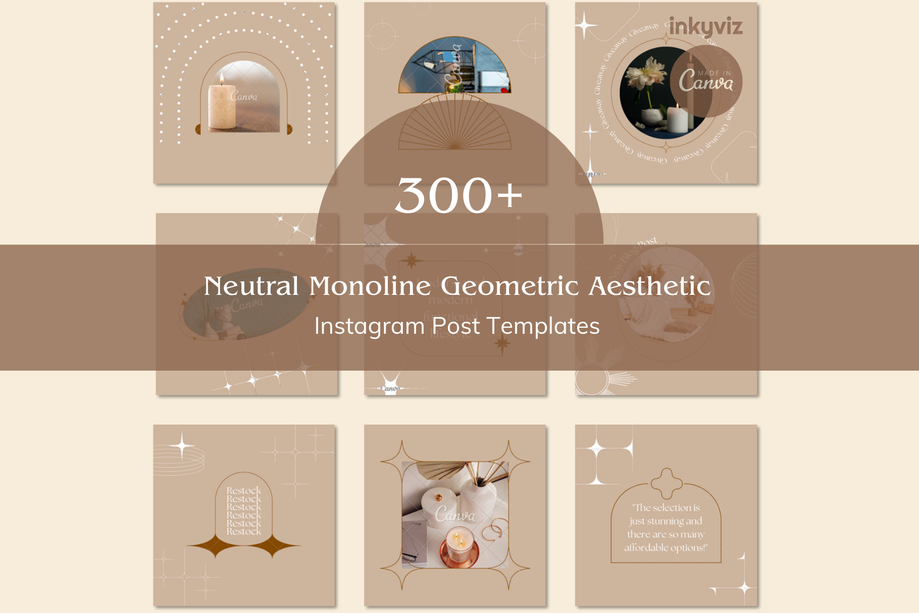 Neutral Geo Instagram Post Templates, a Social Media Template by Inkyviz