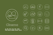 16 Cinema icons, an Outline Icon by Palau