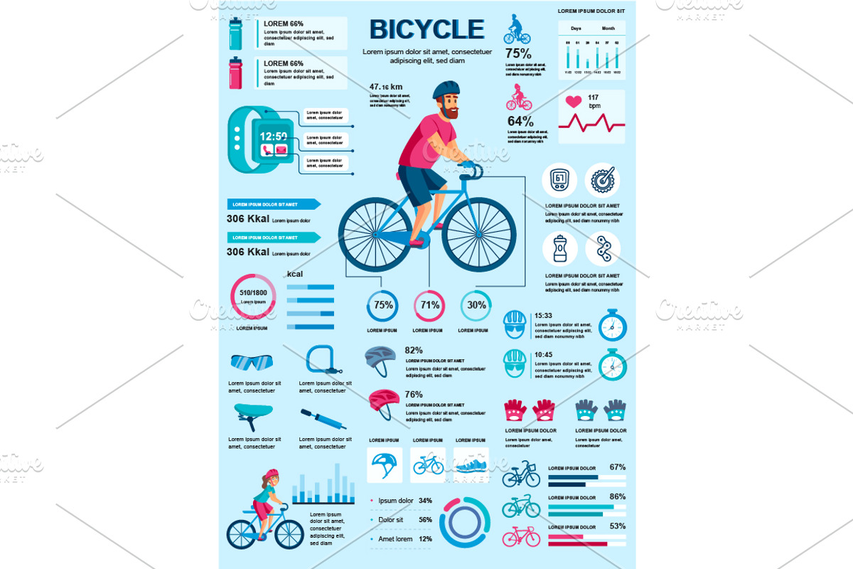 Bicycle Infographics Poster Template, a Presentation Template by alexdndz