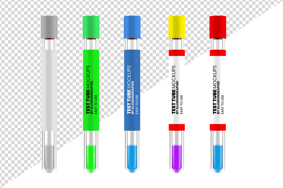 Test Tube With Liquid Mockup, a Product Mockup by Illusiongraphic