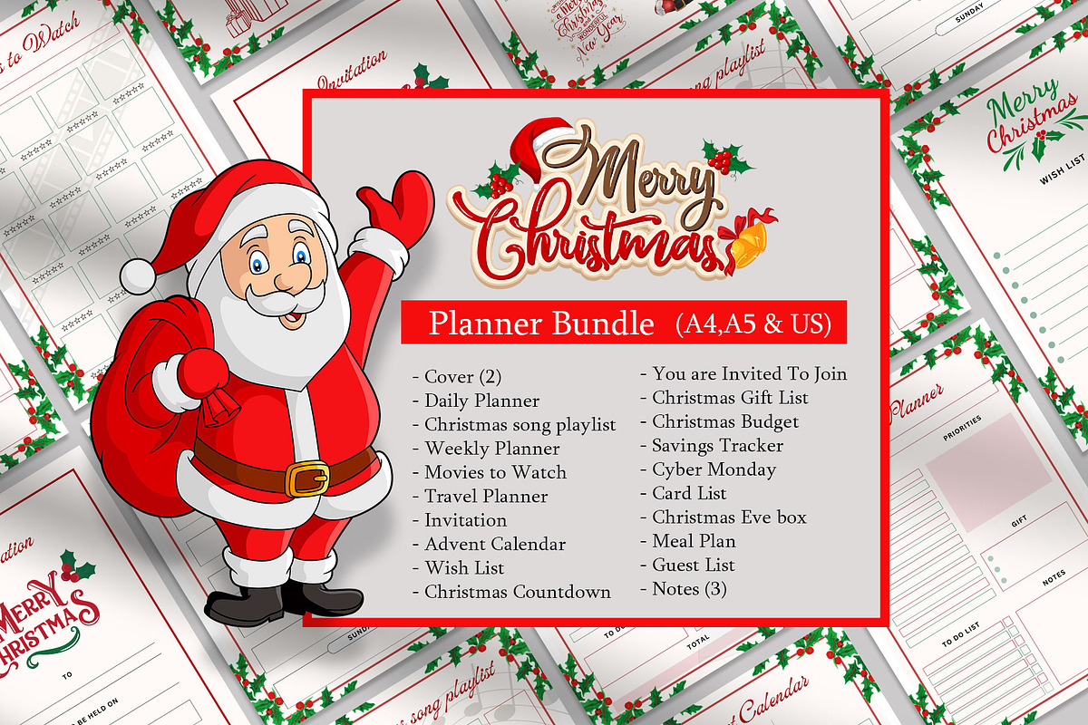 Ultimate Christmas Planner Canva, a Stationery Template by Design Zone