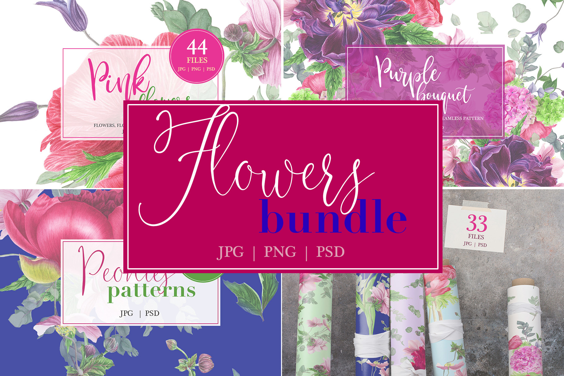 Flowers bundle, a Decorative Illustration by Plants&Stuff | Creative Market