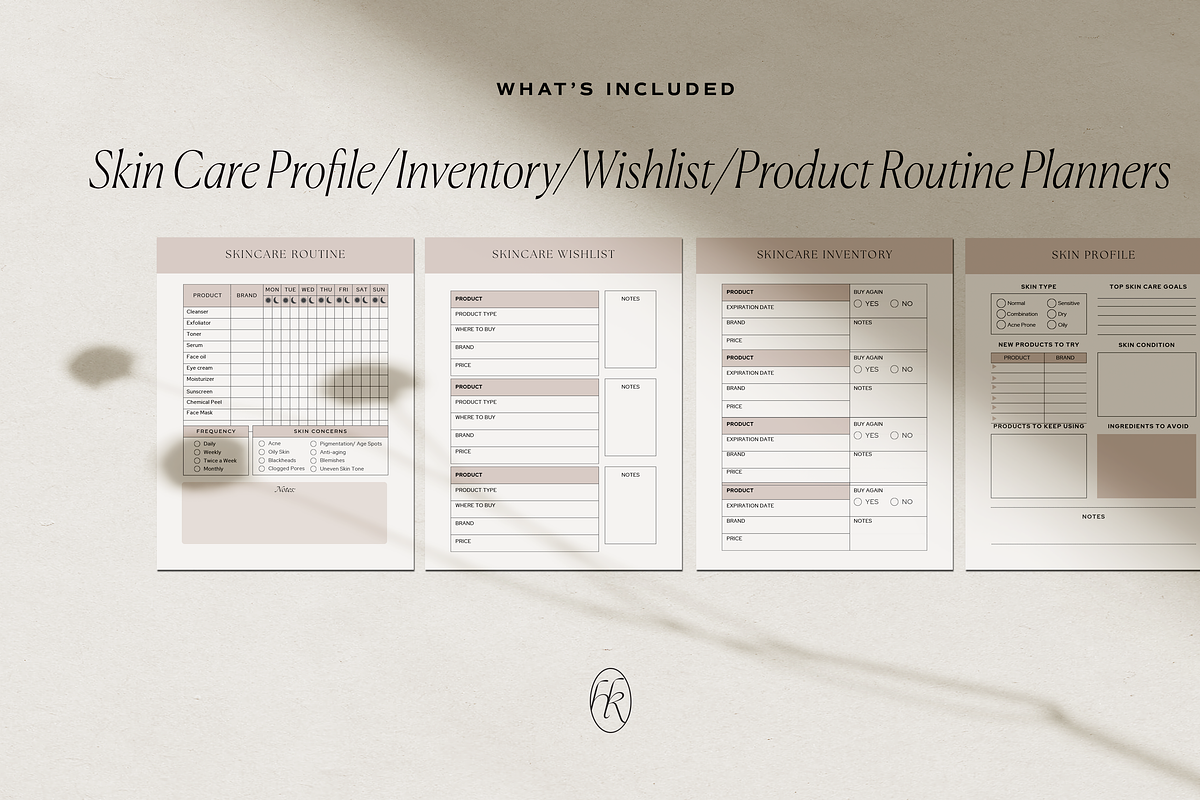 Skin Care Routine Planner Template