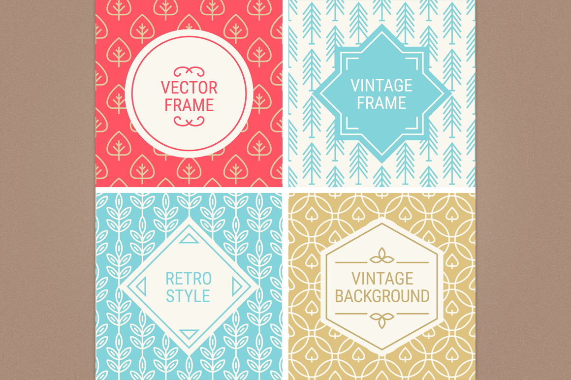 Mono line frames and patterns, a Pattern Graphic by miumiu