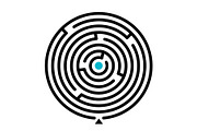 Round labyrinth vector illustration, an Education Illustration by Stock ...