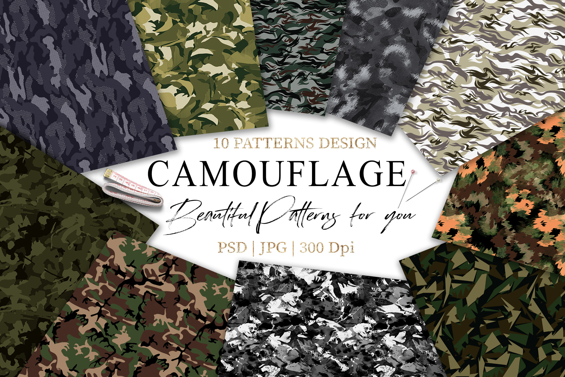 Camouflage, a Pattern Graphic by Luiz da Rolt