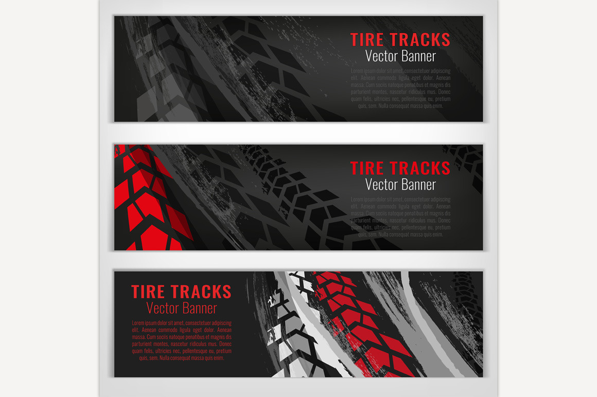 Tire Track Banners, a Texture Illustration by Anna's Shop