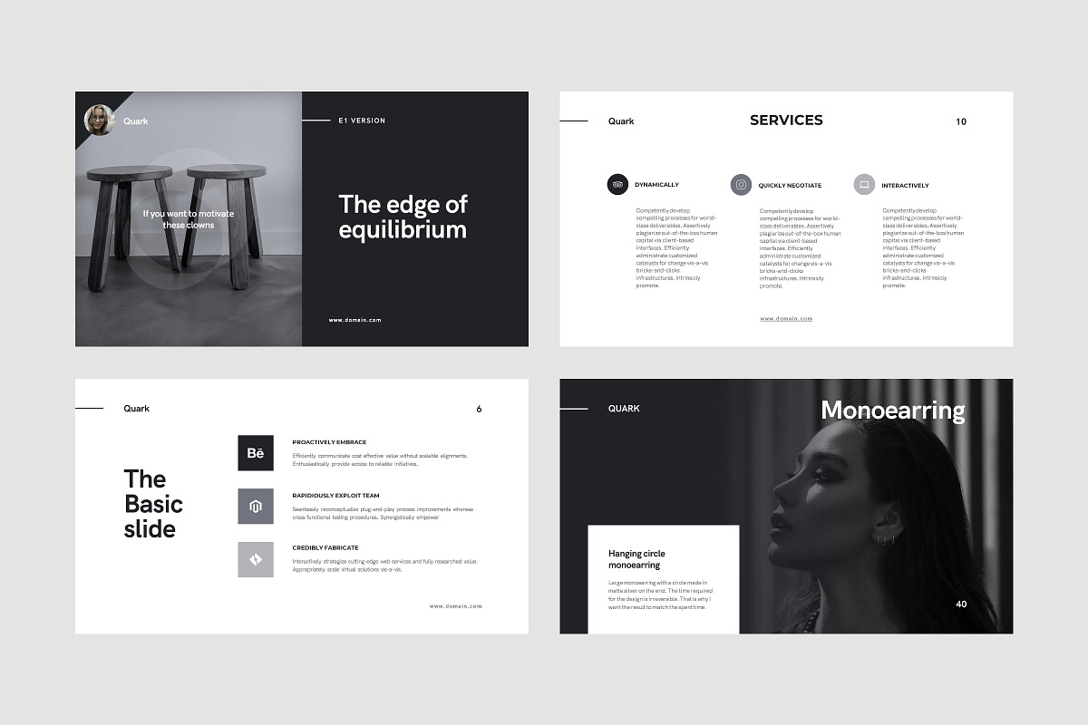 Quark PowerPoint Presentation, a Presentation Template by Goashape Studio
