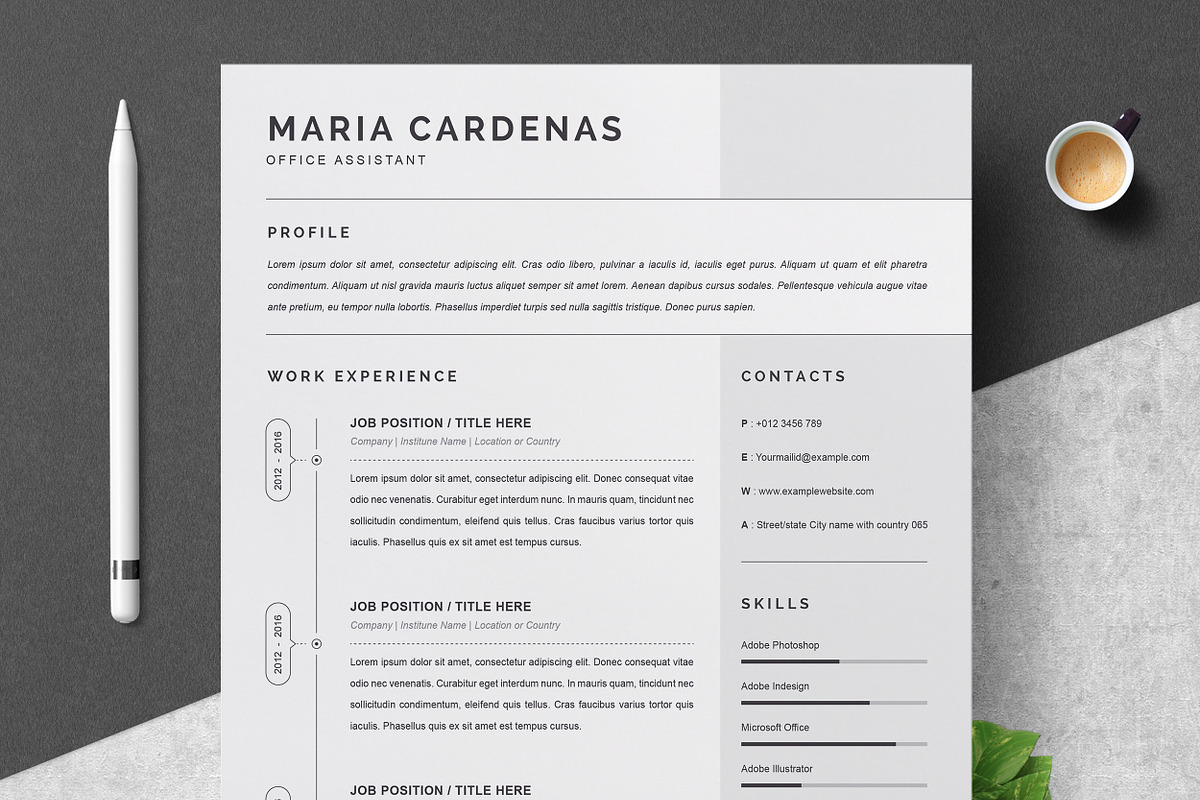 One Page Professional Resume, a Resume Template by ResumeInventor