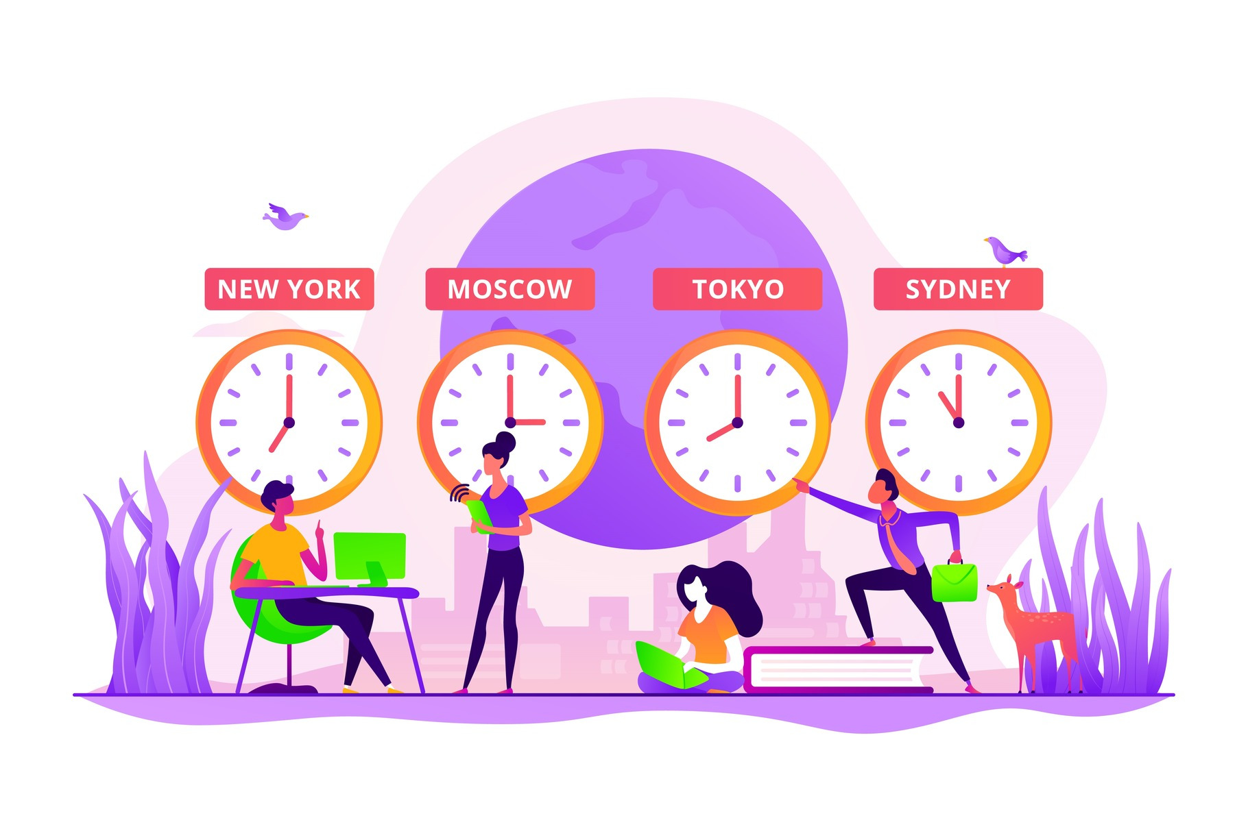 Time zones concept vector, a Work Illustration by Visual Generation
