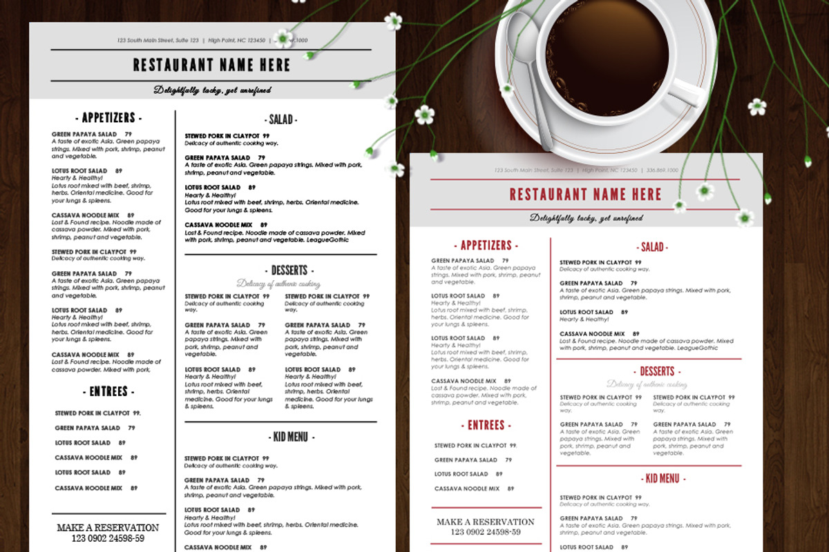 Restaurant Menu, a Brochure Template by AIW SOLUTIONS